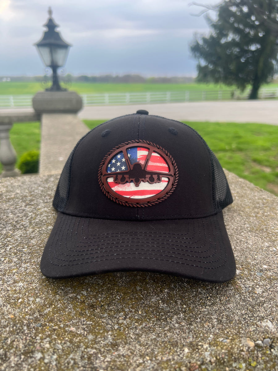 F-18 Rhino Leather American Flag Hat – The Logistic Jungle
